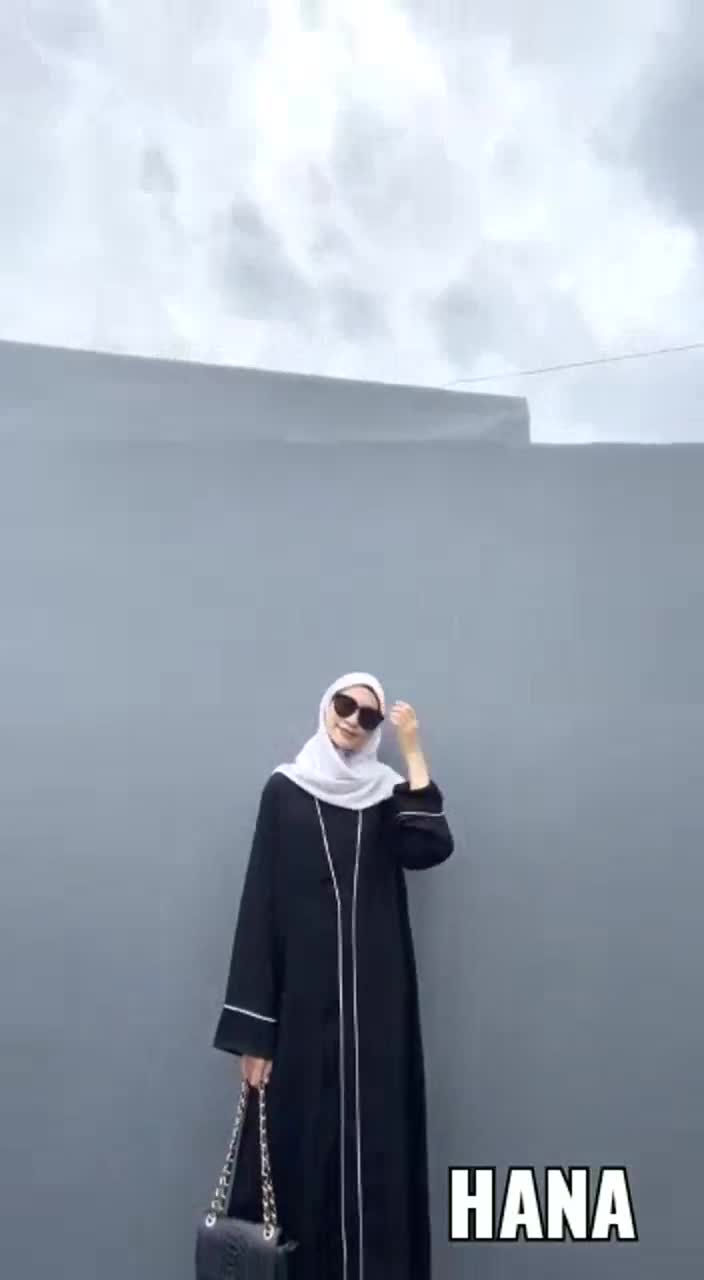 Jual Gamis Abaya Arab Hitam List Busui Bahan Jet Black Saudi Kwalitas Terjamin | Shopee Indonesia