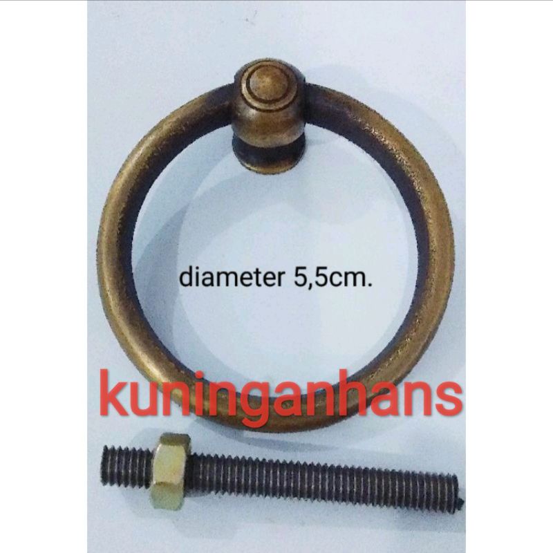 Jual ring kuningan / tarikan laci lemari 5,5 cm | Shopee Indonesia