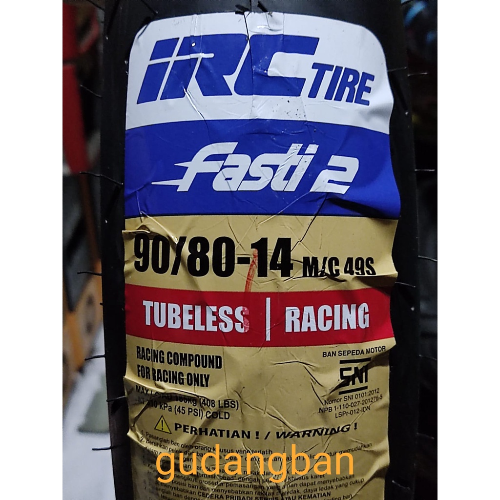 Jual ( FASTI 2 - RING 14 ) 90 / 80 - 14 IRC FASTI2 Racing Soft Compound ...