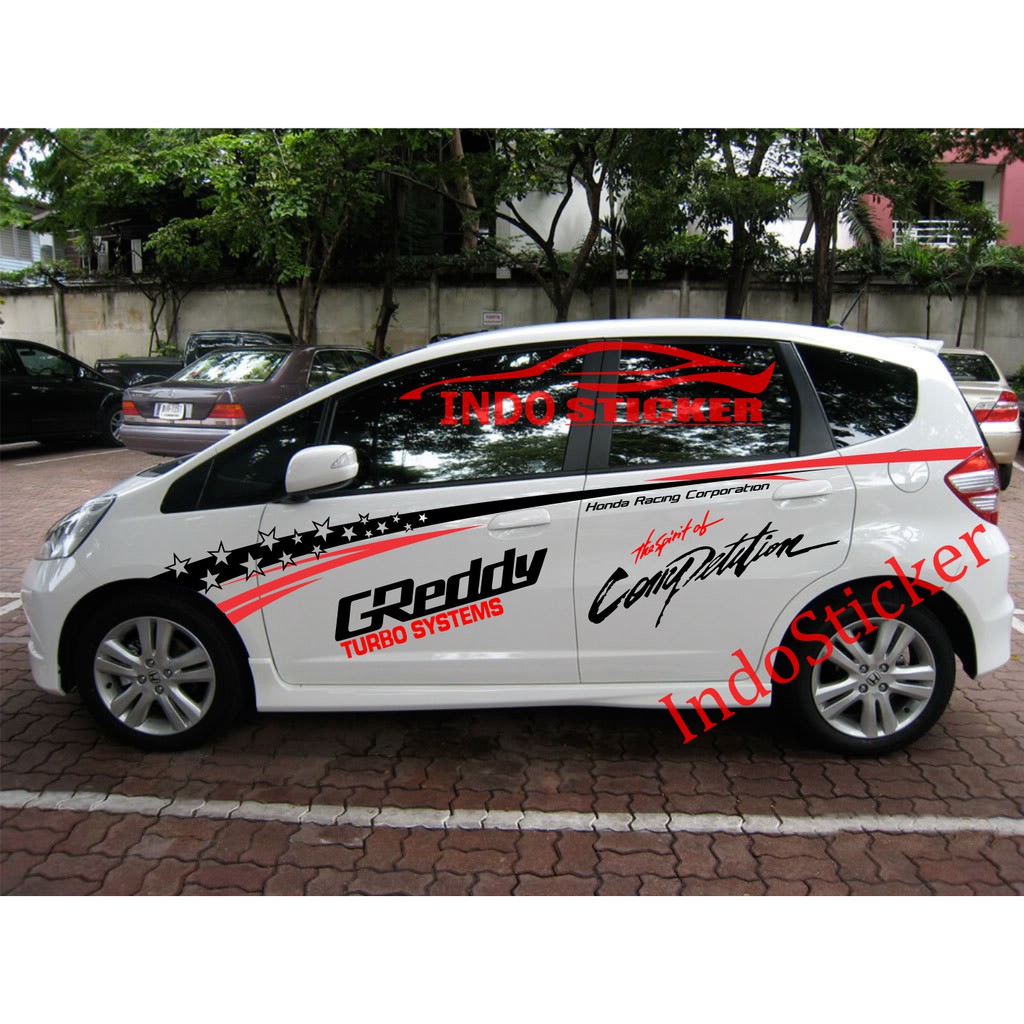 Jual sticker stiker mobil honda jazz stiker stripe mobil brio ayla agya ...