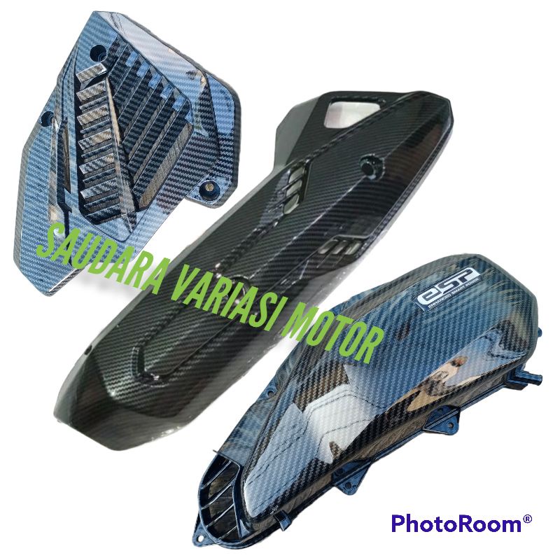 Jual paket cover carbon vario techno 125 2012-2015 tutup knalpot ...