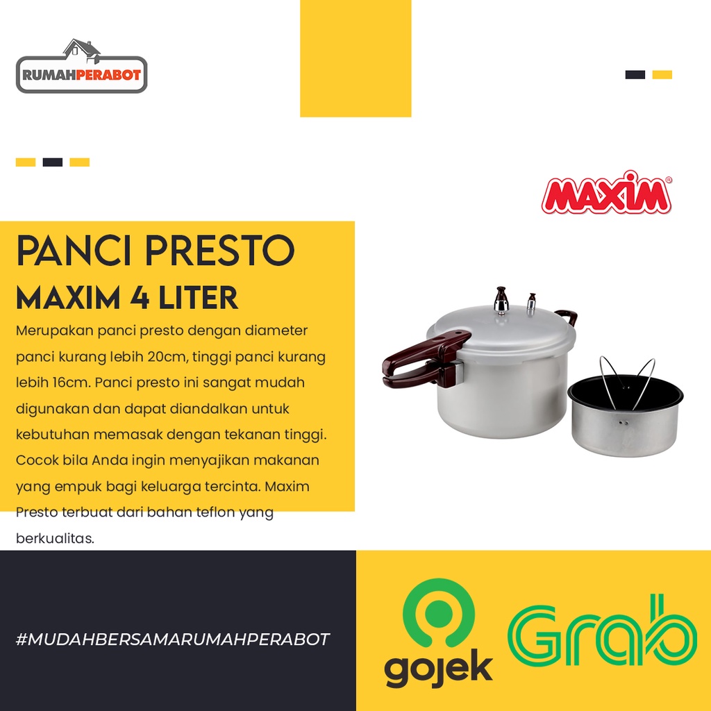 Jual Panci Presto Maxim Kapasitas 4 Liter Diameter 20 CM | Shopee Indonesia
