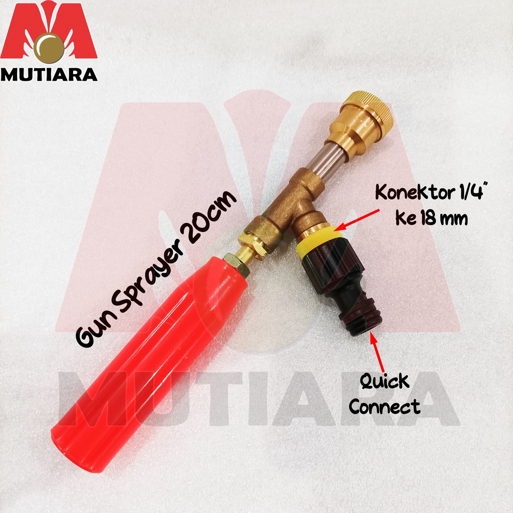 Jual Paket Gun Sprayer 20 cm 30 cm Kuningan + Konektor kuning + quick connect | Shopee Indonesia
