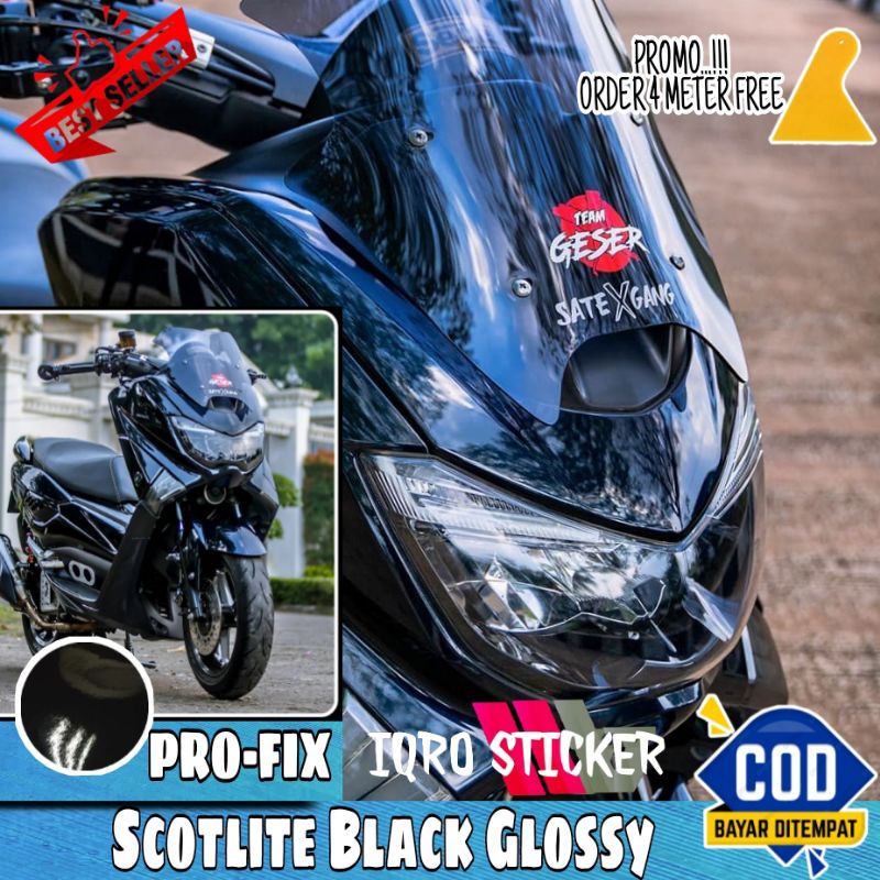 Jual Stiker skotlet motor merk profix hitam glossy scotlite Profix ...