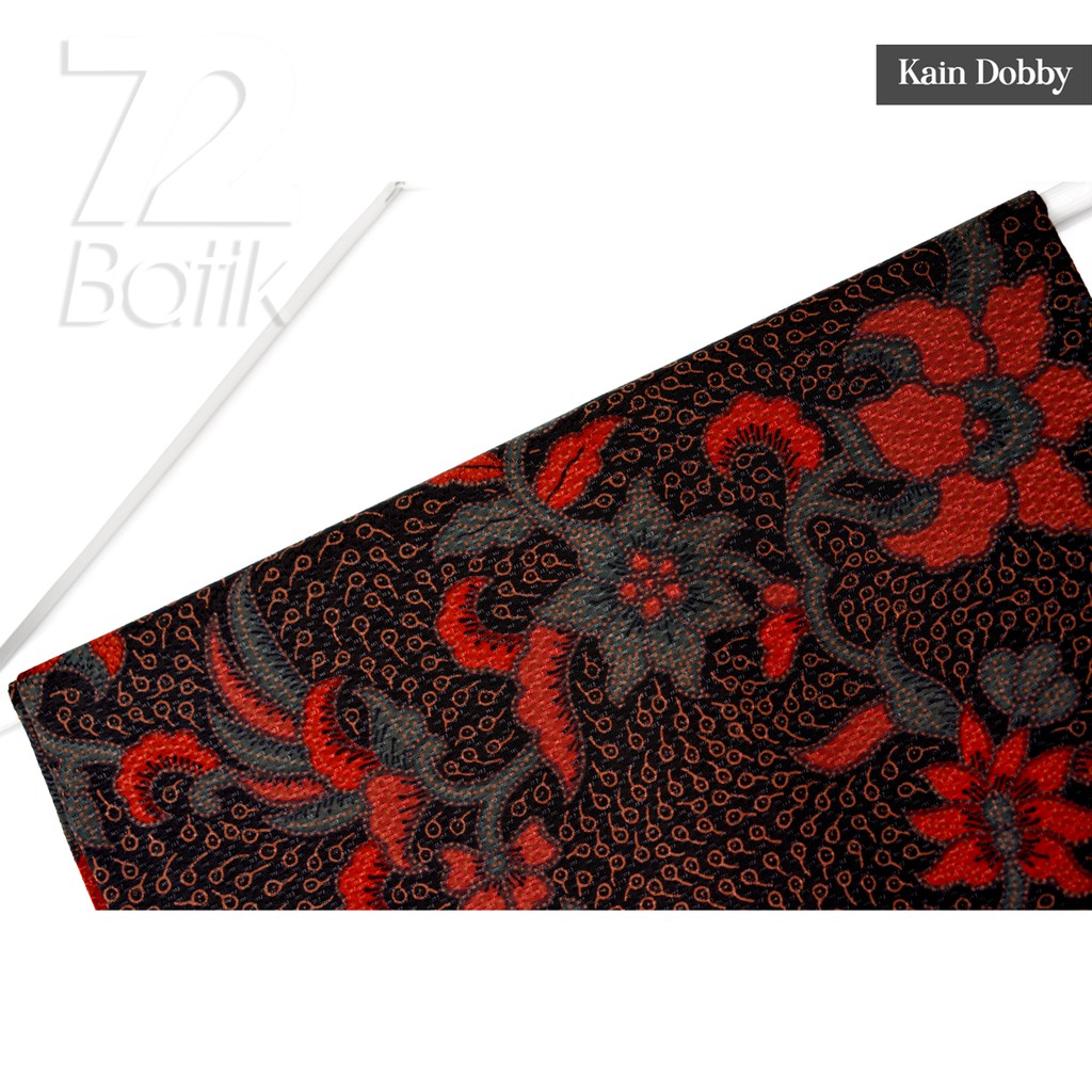 Jual BAHAN BATIK PREMIUM Dobby Motif Kembang Warna Hijau Merah Hitam ...