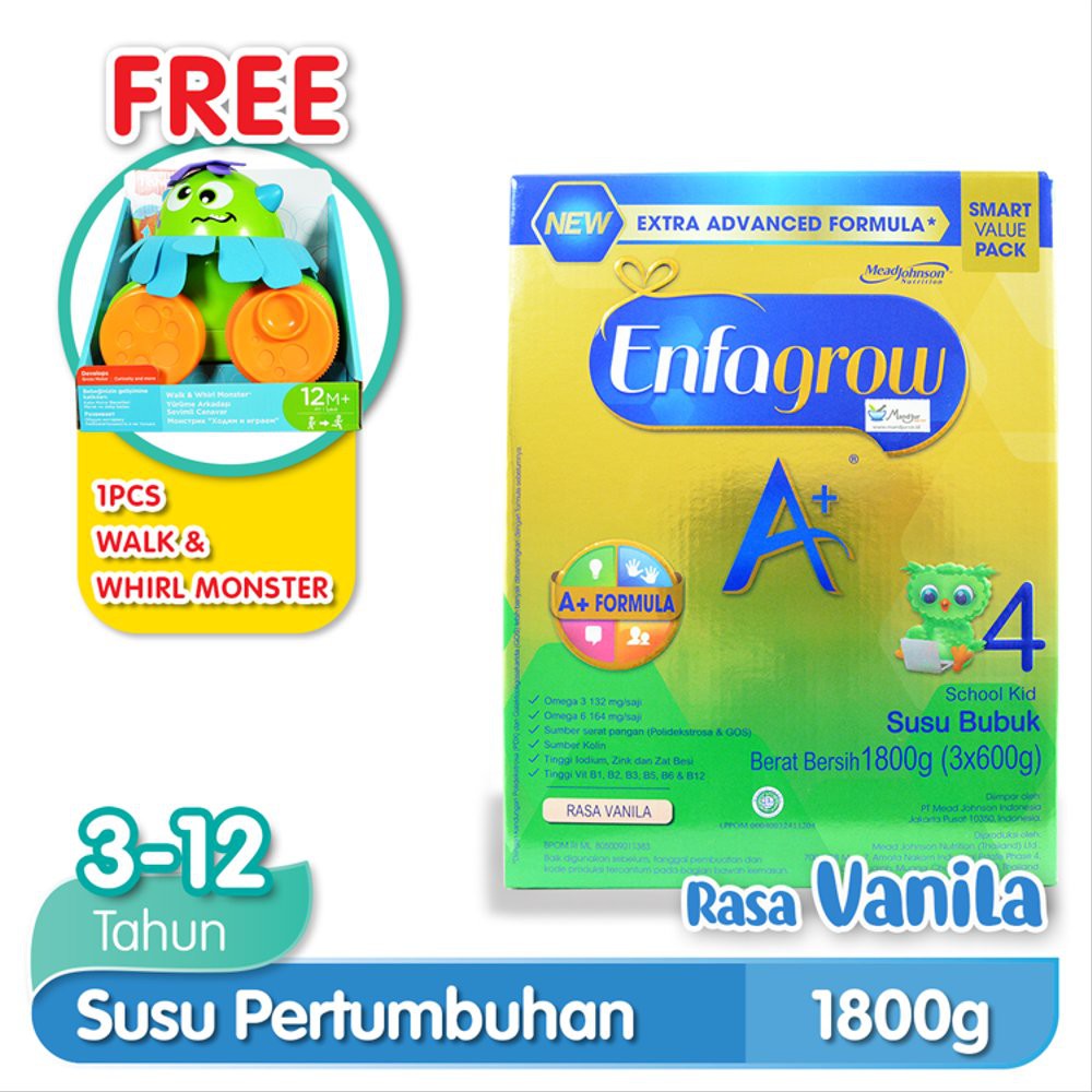 Jual Enfagrow A Plus Tahap 4 Susu Pertumbuhan 3-12 tahun Vanila 1800 gr ...