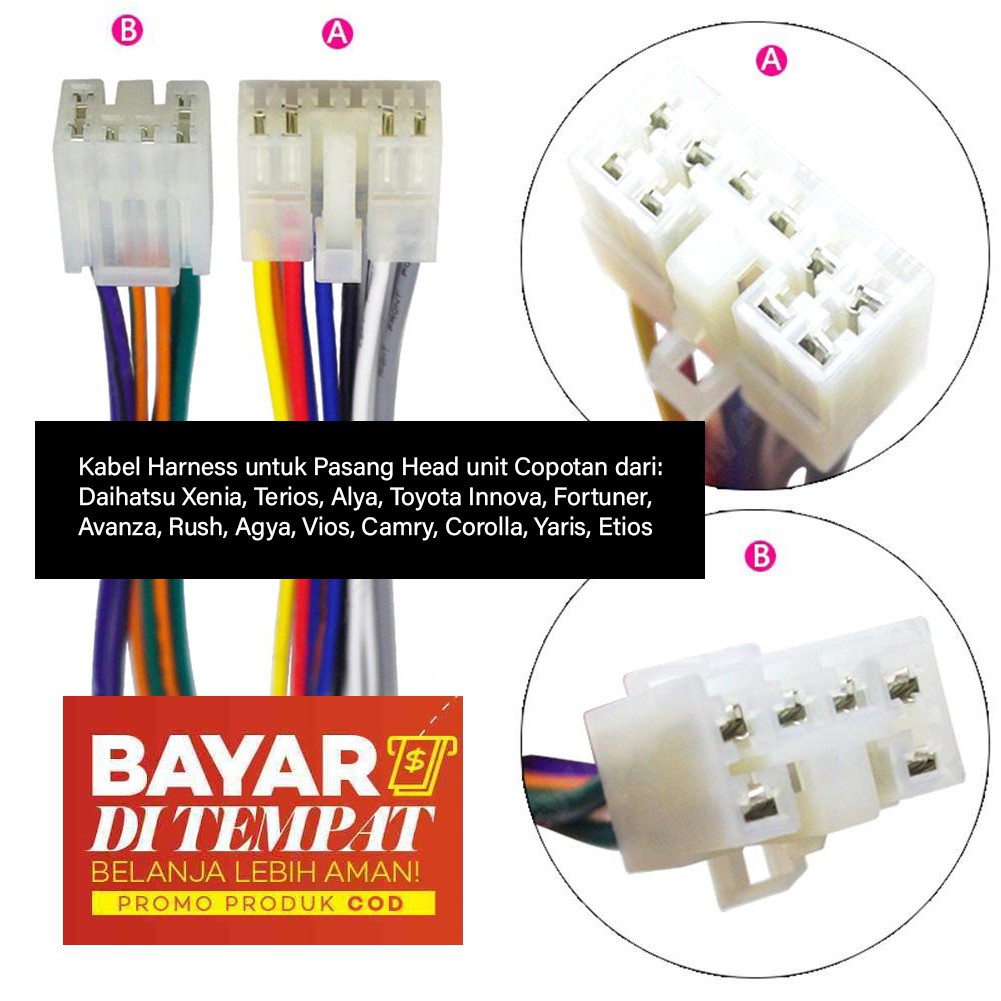 Jual Kabel Head Unit untuk HU Original Toyota Fujitsu Ten Double ...