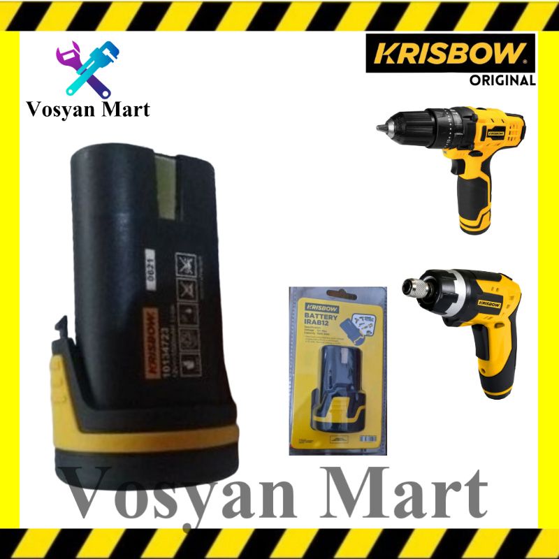 Jual Krisbow Part Baterai Lithium-ion 12volt 1500 mAh IRAB12 || Baterai ...