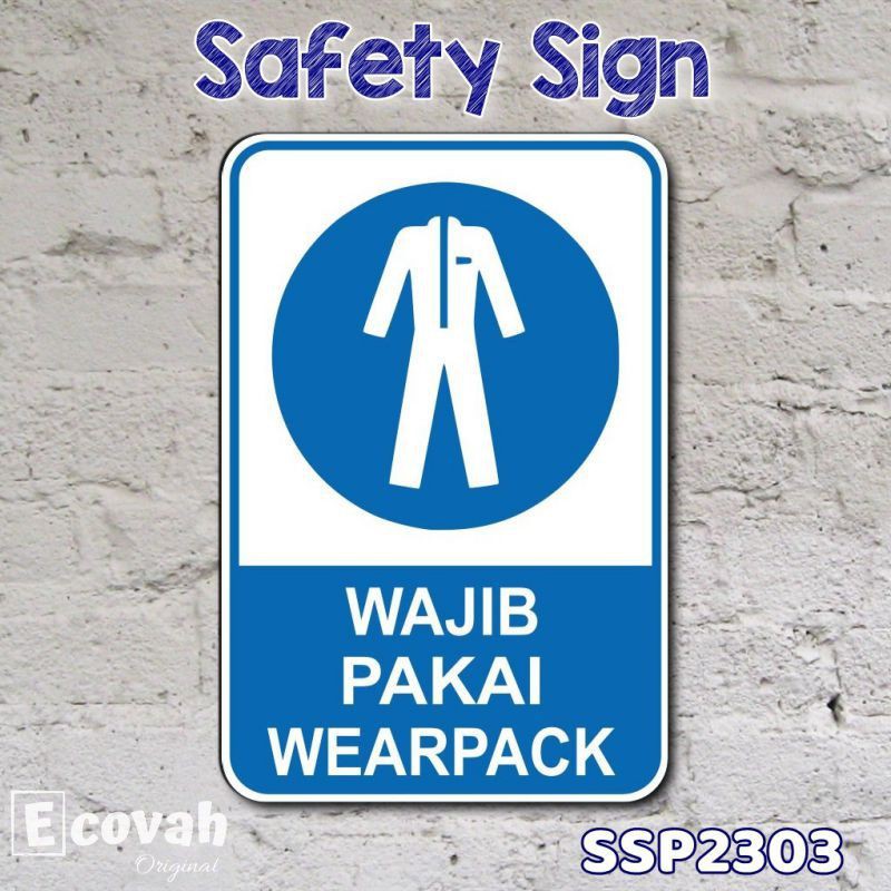 Jual Ecovah Safety Sign Label Rambu Petunjuk K3 EESH - Wajib Pakai ...