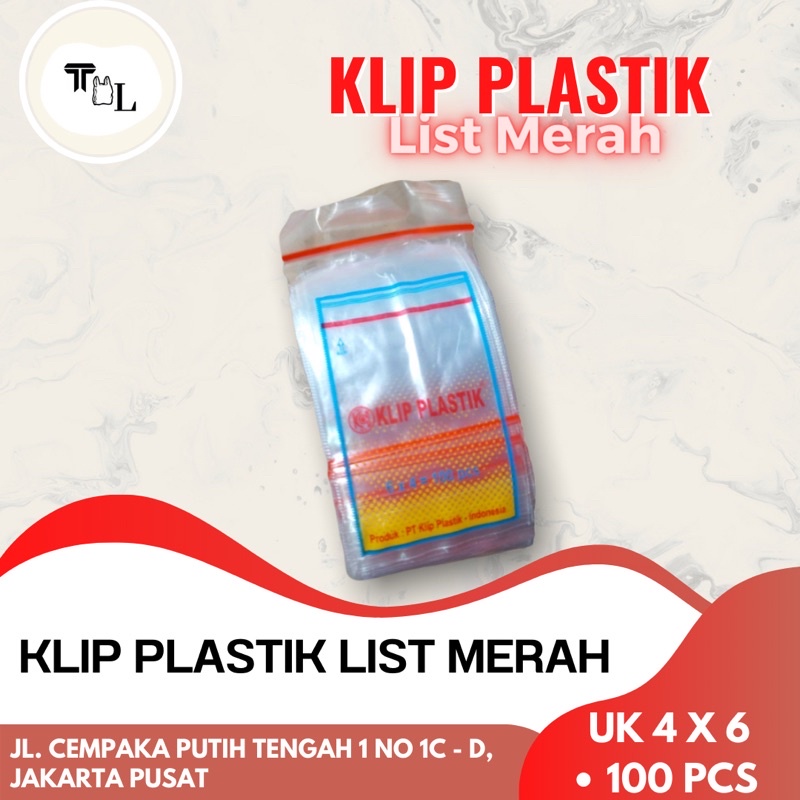 Jual Klip Plastik (List Merah) - 100Pcs ( Uk 4-8 ) | Shopee Indonesia
