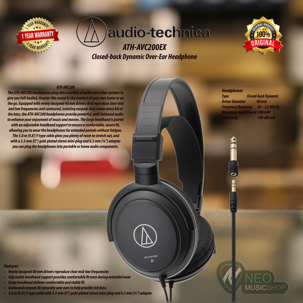 Jual Audio Technica ATH-AVC200 Closed-back Dynamic Headphone Original ...