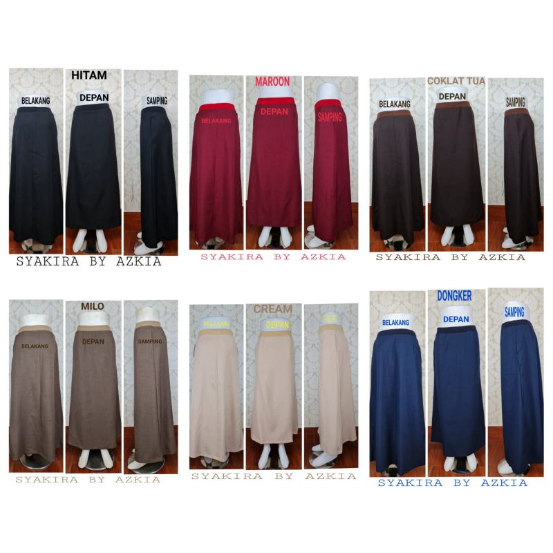 Jual Rok A Karet Syakira Rok Kerja Panjang Letter A | Shopee Indonesia