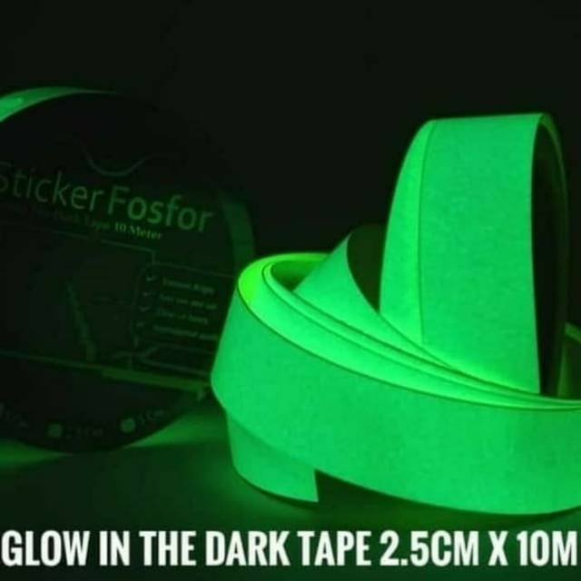 Jual Sticker Fosfor Glow In The Dark 2,5 Cm x 10 M Sticker Menyala di ...