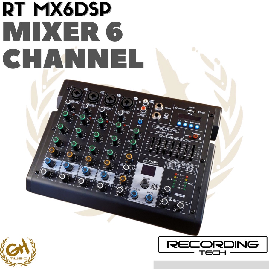 Jual PROFESSIONAL 6 CHANNEL AUDIO RECORDING MIXER RT MX6 DSP MX6DSP ...