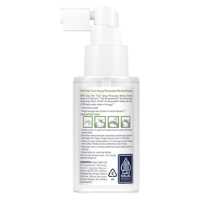 Jual Dove Hair Tonic Spray Perawatan Rambut Rontok - 75 ml | Shopee ...