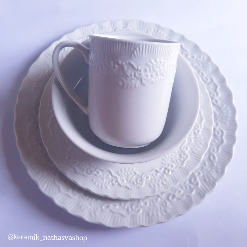 Jual Dinner Set White Classic/Piring Set Keramik/Piring Mkan Set ...