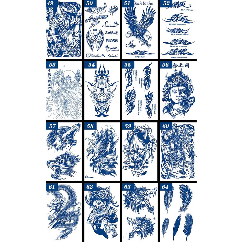 Jual Tato semipermanen no.105-154 tato 18cm x 11cm tampak asli banyak ...
