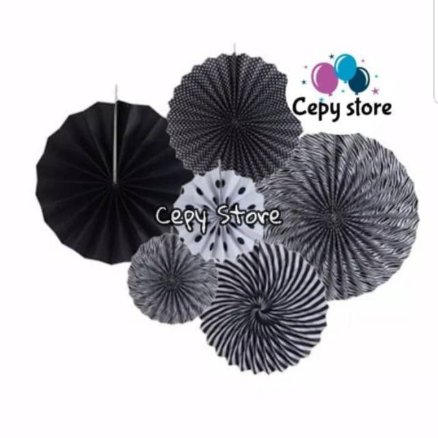 Jual Paper Fan Hitam Set / Paper Fan Black Set | Shopee Indonesia