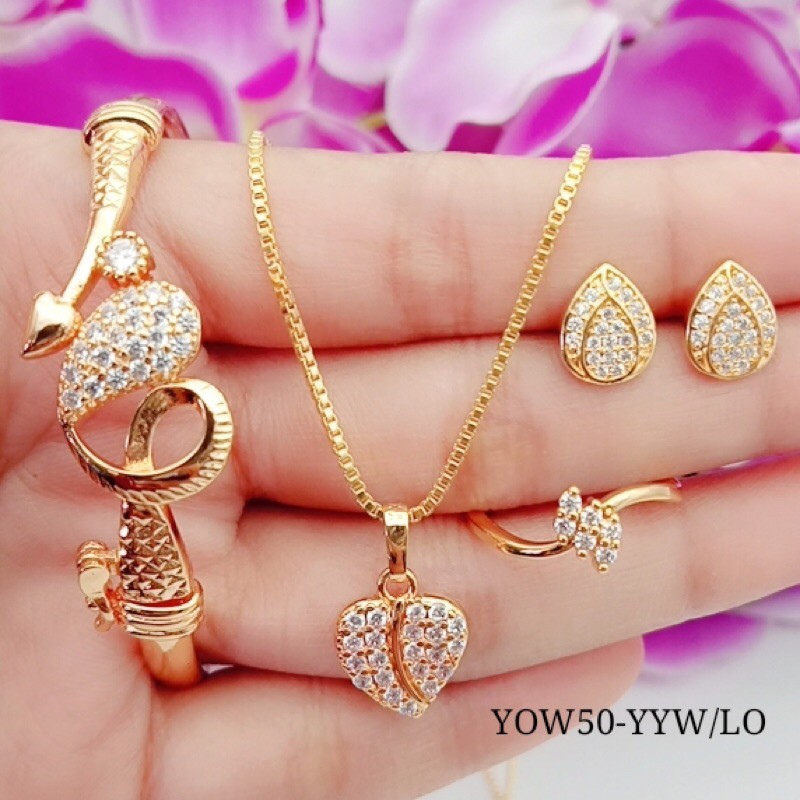 Jual set perhiasan wanita 4 model lapis mas 24k impor termurah star+ | Shopee Indonesia