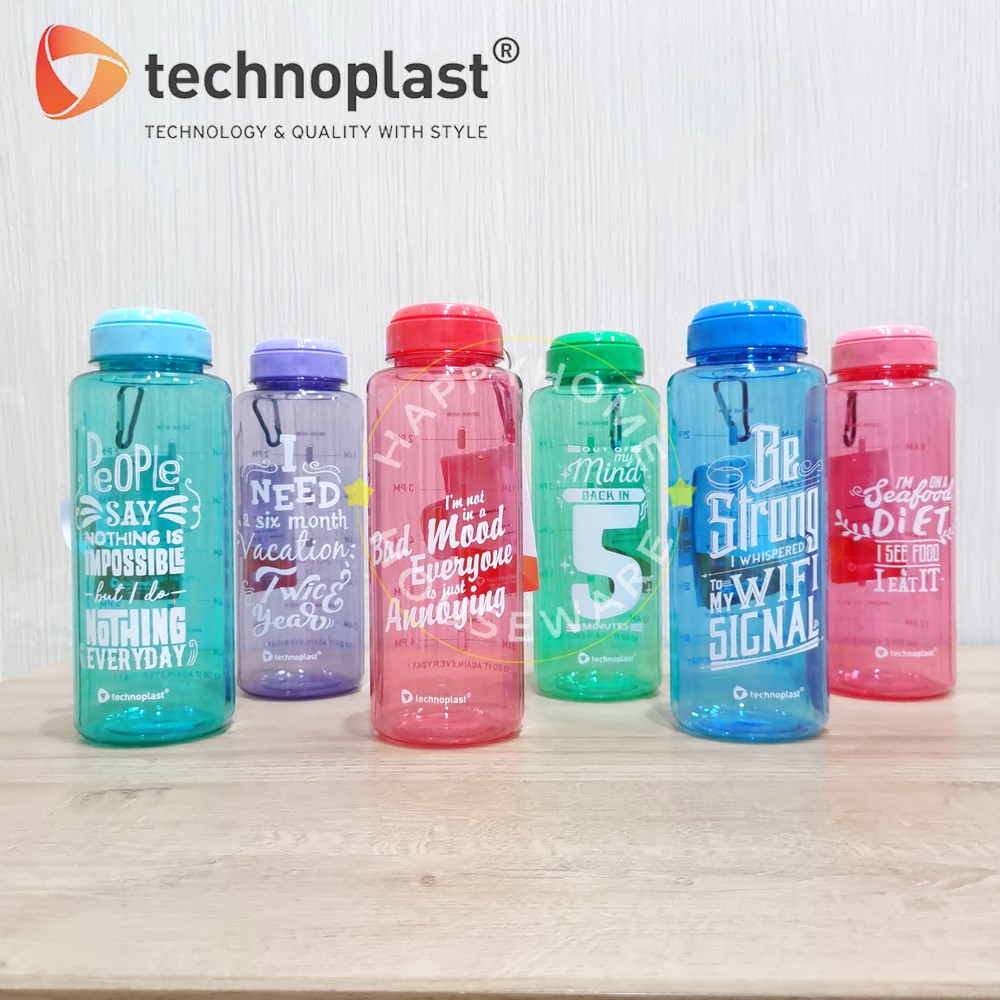 Jual TECHNOPLAST Quotes Sport Bottle 1150ml/Botol Air Minum Kata-Kata ...