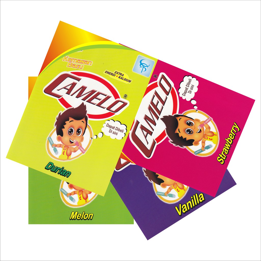 Jual STIKER CAMELO bahan CROMO untuk promosi es camelo STICKER PROMOSI ...