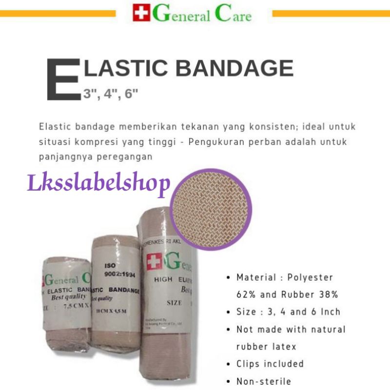 Jual Perban Elastic Bandage General Care 3 inch,4 inch,6 inch | Shopee ...