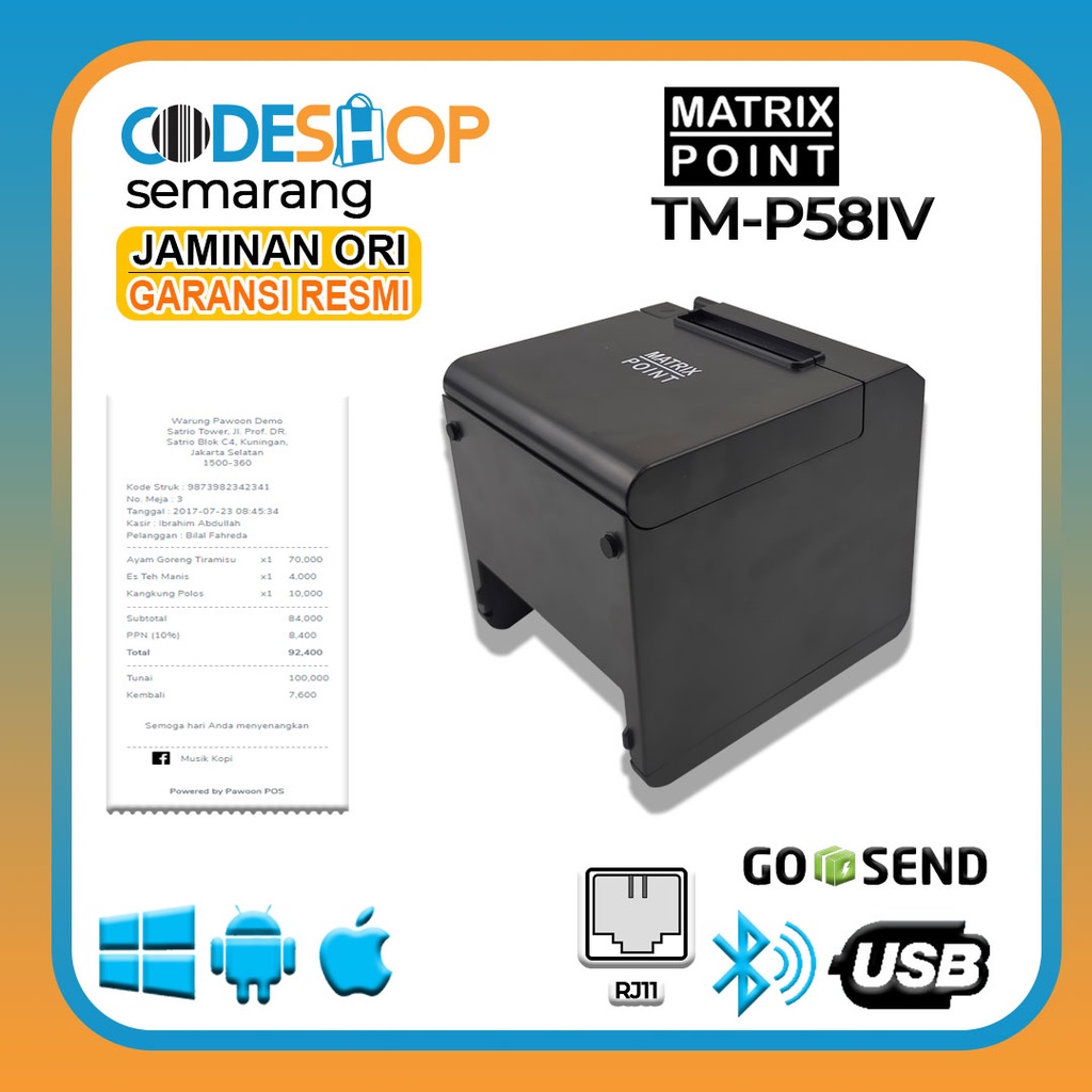 Jual printer struk MATRIX POINT 58 IV (TMP58) printer kasir (Bluetooth ...