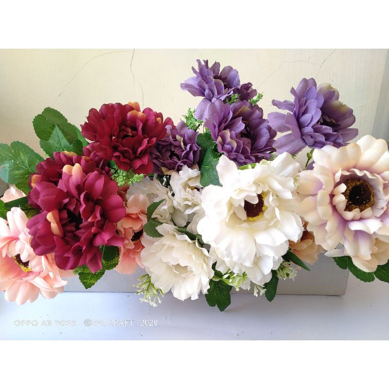 Jual BUNGA ARTIFICIAL DAHLIA PINATA X6 | Shopee Indonesia