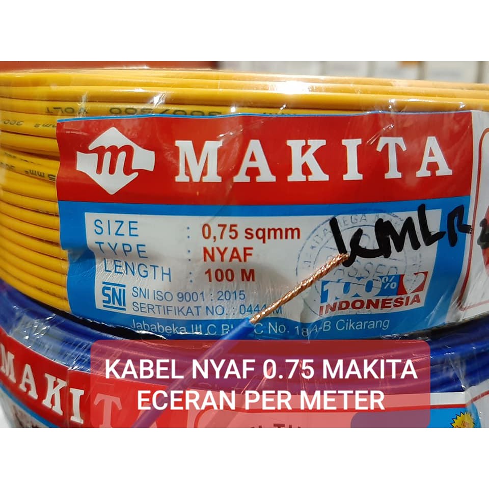 Jual KABEL SERABUT NYAF 0.75 MAKITA ECERAN 1 METER | Shopee Indonesia