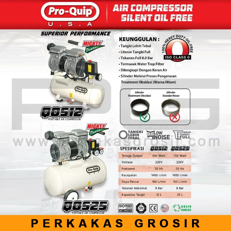Jual Air Compressor Silent Oil Free Pro-Quip Kompressor PROQUIP ...