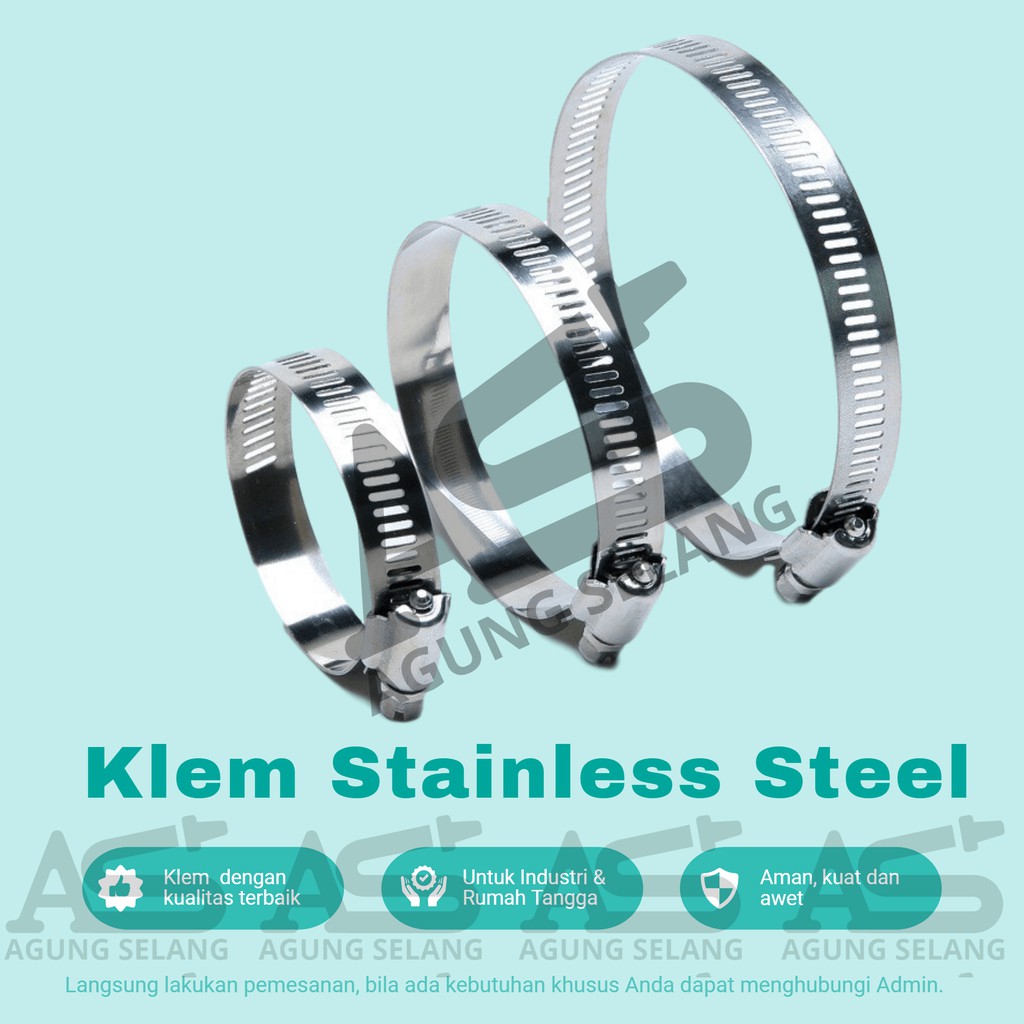 Jual Klem Selang Pipa Stainless Steel 1" Hose Clamp Pipe Taman Garden ...