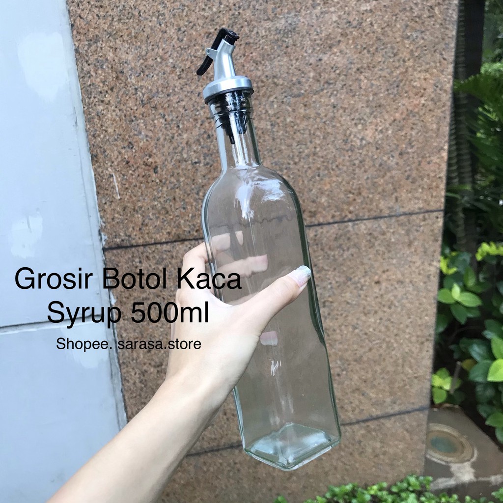 Jual Botol Syrup Minyak Kaca 500 ml syrup, Oil Wadah Bumbu Olive Perisa ...