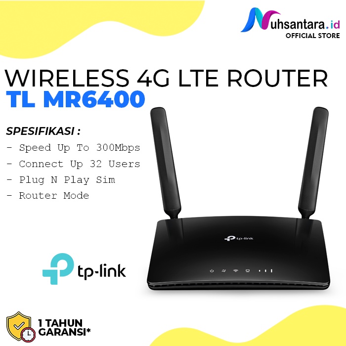 Jual [𝐎𝐑𝐈𝐆𝐈𝐍𝐀𝐋] Modem Router TP Link TL MR6400 Wireless Router WiFi 4G ...