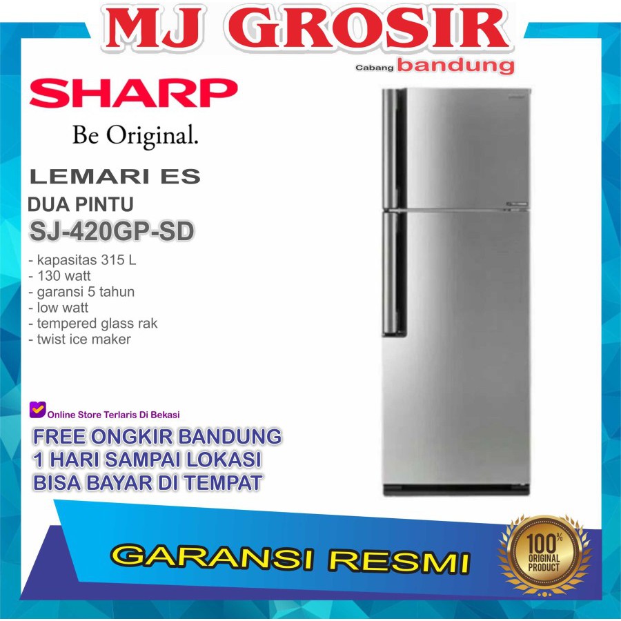 Jual KULKAS SHARP SJ 420 GPSD LEMARI ES 2 PINTU SJ420GPSD SJ 420GPSD ...