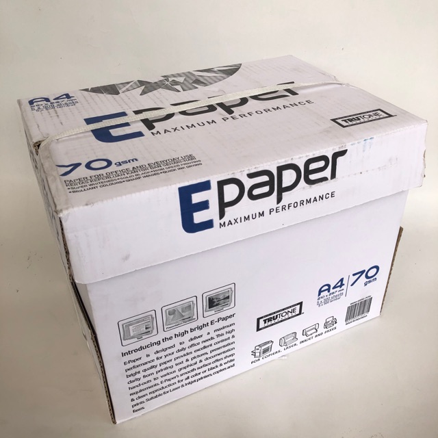 Jual kertas HVS A4 70 gr epaper (1 box = 5 rim) | Shopee Indonesia