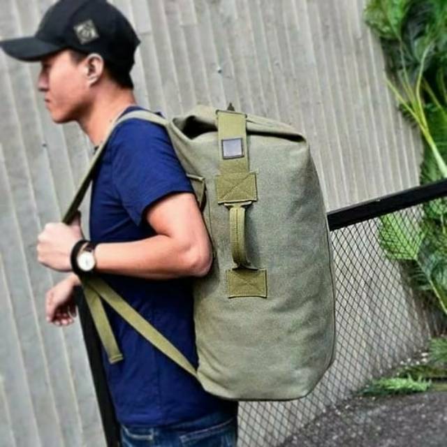 Jual TP01 Tas Ransel Travelling Besar Kain Kanvas Hiking Keren Modis ...