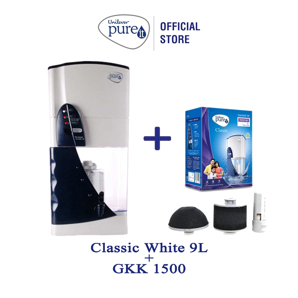 Jual Unilever Pureit Water Purifier Classic White 9L Plus GKK 1500 ...