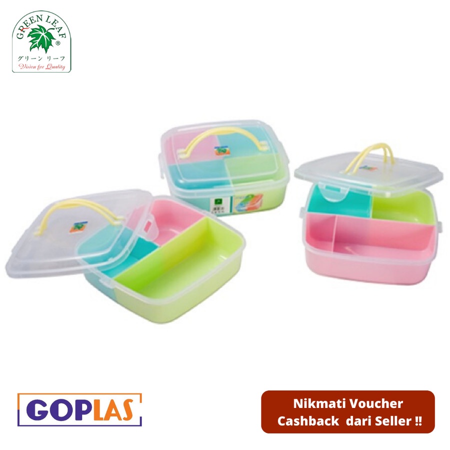 Jual Kotak Bekal / Lunch Box Sekat Merk Greenleaf - MILKA 7372 Bagus ...