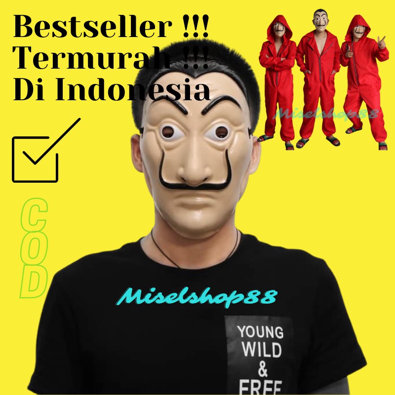 Jual Topeng salvador dali pria kumis jenggot cosplay vendetta halloween ...