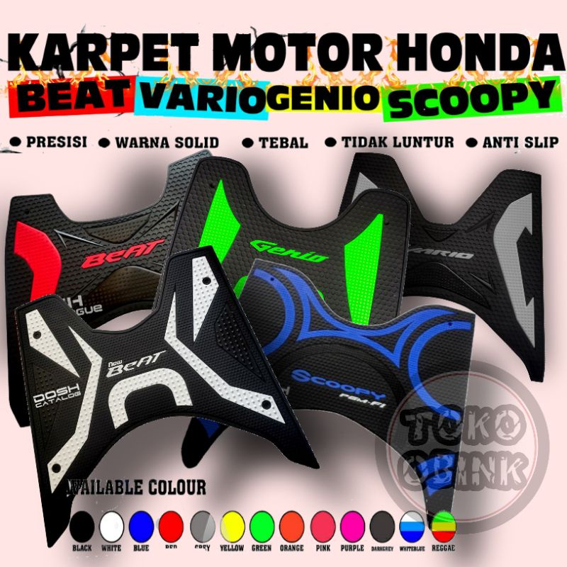 Jual ASLY Karpet Honda Beat Vario Scoopy Genio Pijakan kaki Alas kaki Keset motor Karet Premium ...