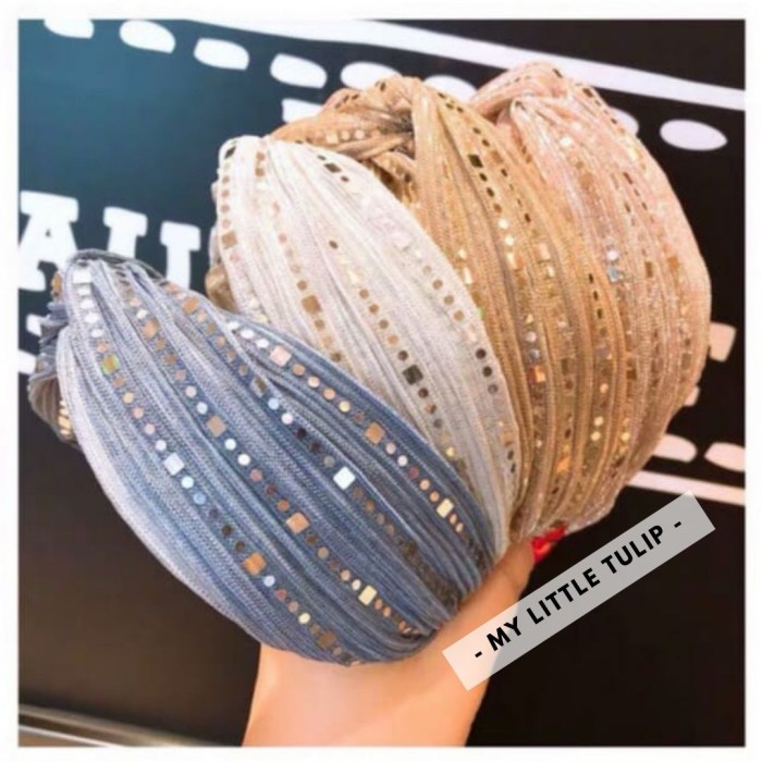 Jual misi- Bando Lebar Blink2 Model Turban Modern Mewah Bling Bandana ...