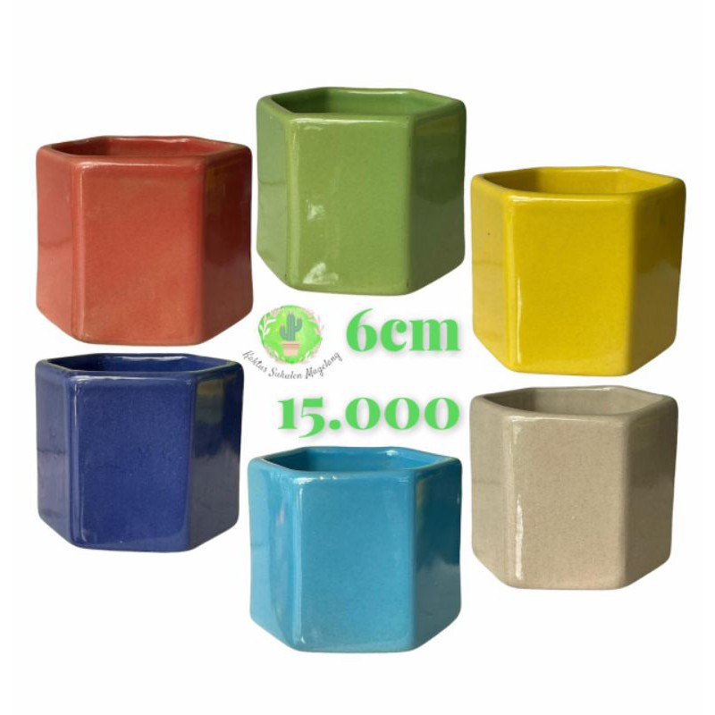 Jual Pot Keramik Kaktus Sukulen Segi Enam | Shopee Indonesia