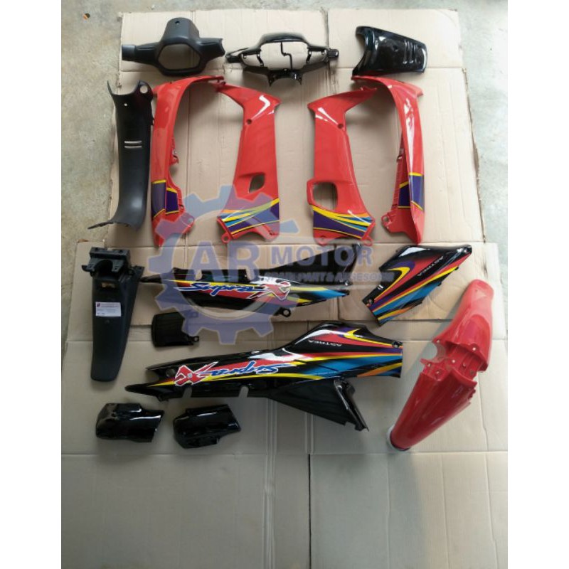 Jual FULL BODY HALUS KASAR SUPRA X OLD / LAMA MERAH HITAM PLUS STRIPING ...