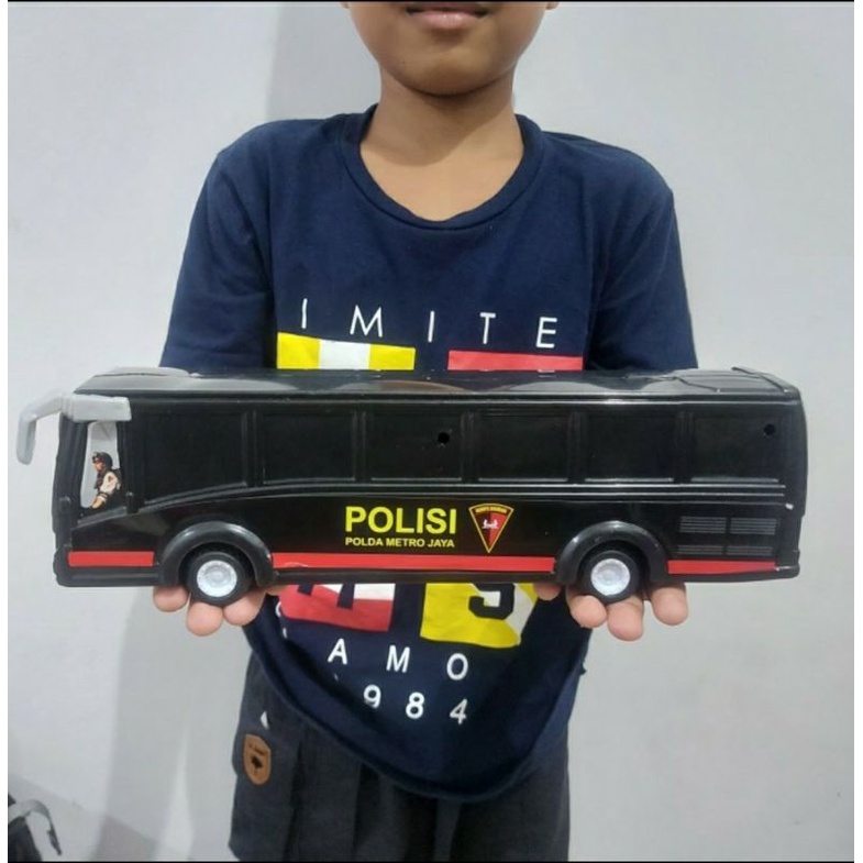 Jual Mainan Mobil Bus Polisi - Miniatur Bis Brimob Dorong Anak Laki ...