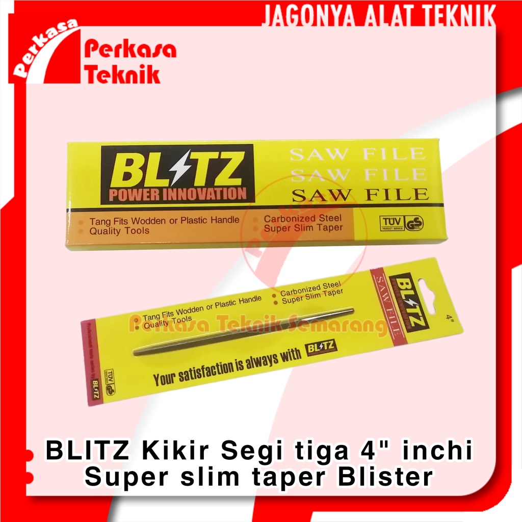 Jual BLITZ Kikir Segi tiga 4" Blister super slim taper kikir gergaji gorok per box isi 12 pcs ...