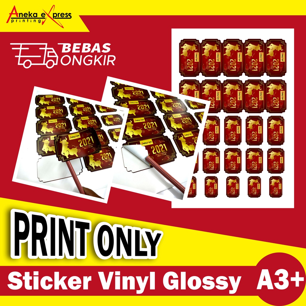 Jual Print Stiker | Cetak Sticker Vinyl A3+ Glossy / Doff / Transparant ...