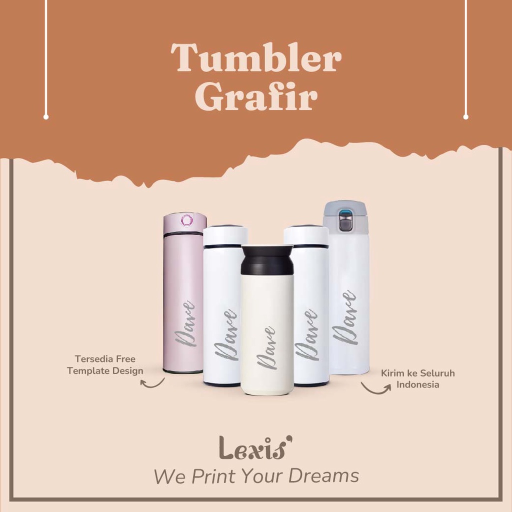 Jual Custom Botol Minum CUSTOM GRAFIR NAMA 1 SISI TULISAN LOGO BOTOL ...