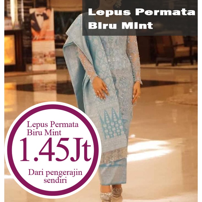 Jual Songket Palembang Asli Tenun Tangan | Lepus Biru Mint Kristal Silver Permata Berlian ...