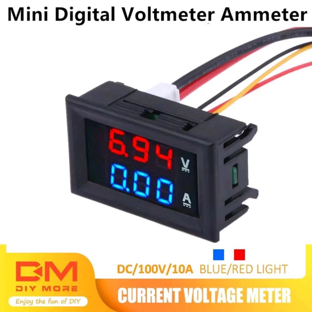 Jual Dual Combo Voltmeter Ammeter DC 0-100V 10A Display 3 Digit ...