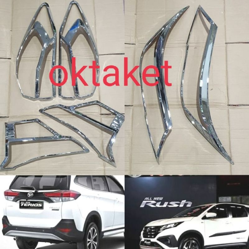 Jual Paket garnish lampu depan dan belakang all new Rush/ Terios 2018 2020 2021 2022 2024 2025 ...